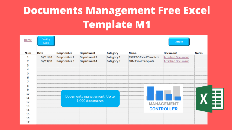 Documents Management Free Excel Template M1 – Organize and Track Your ...